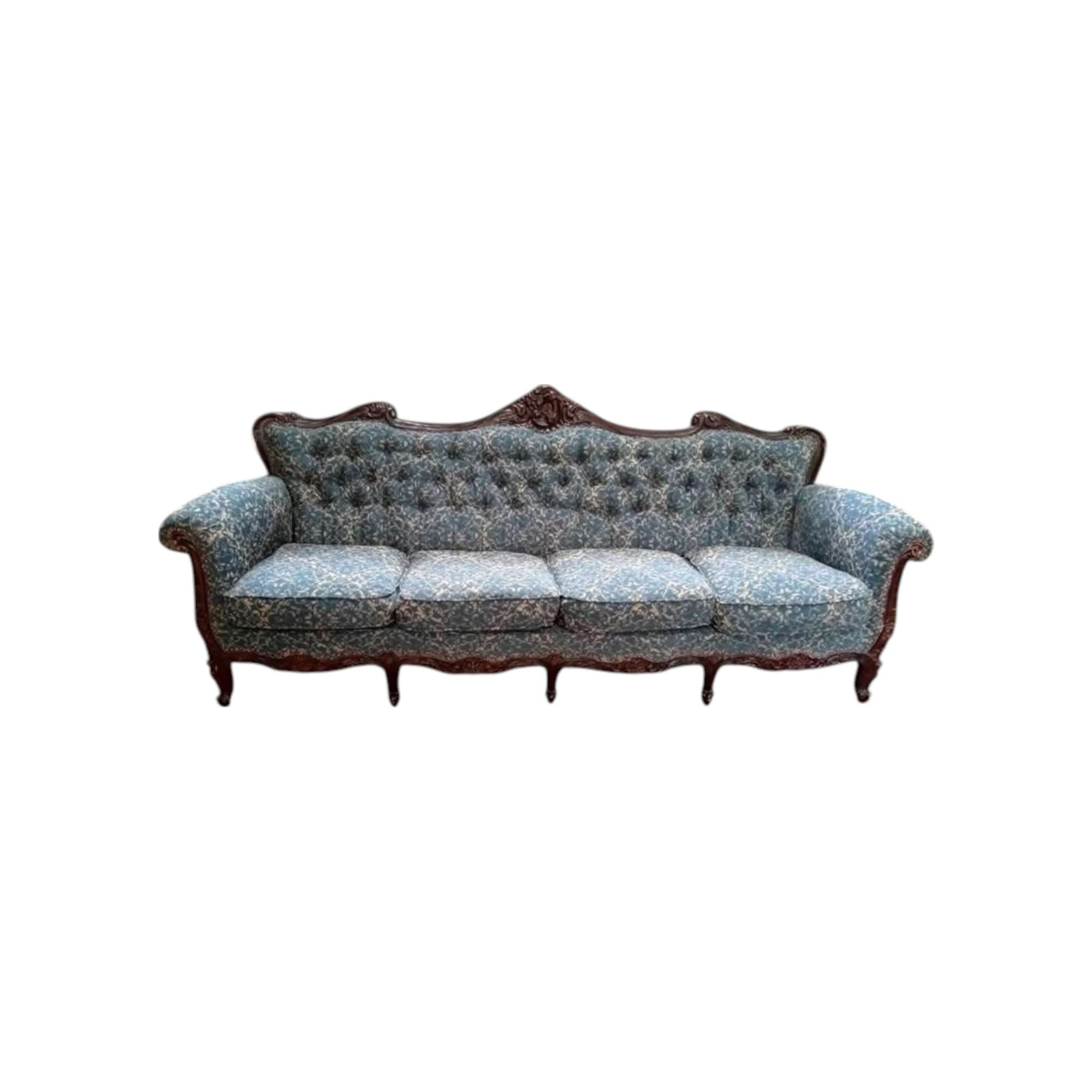 Shop Reupholstered Italian vintage sofa set new 4 seat sofa +2 x single ...
