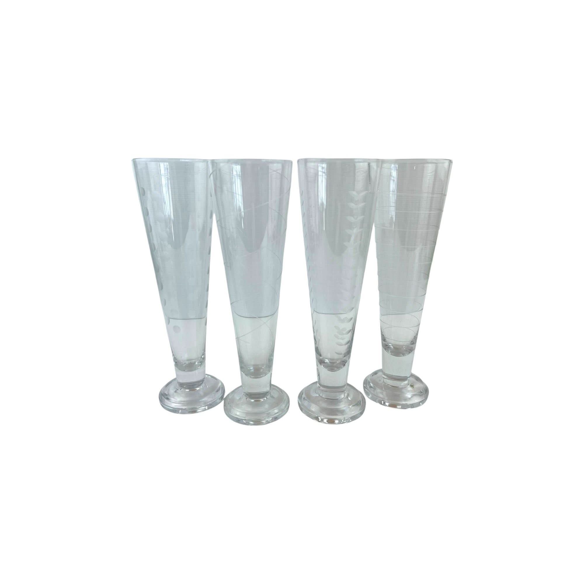 Shop Tall Cocktail Glass Multi pattern set of 4 | Bazaa