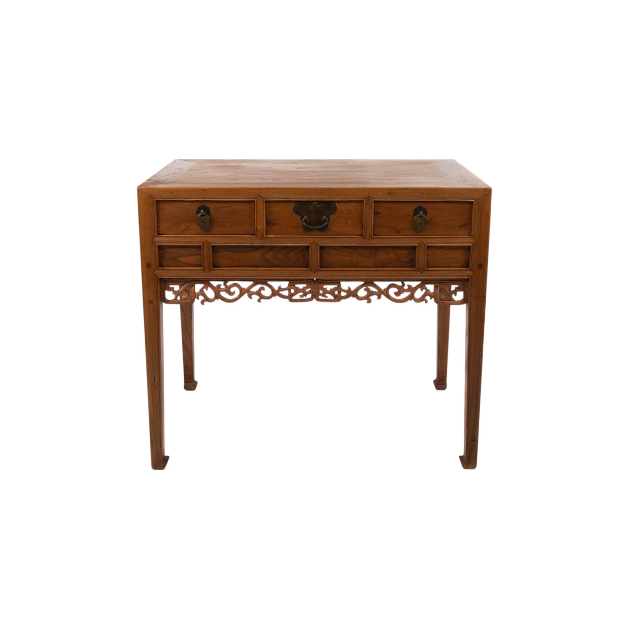 Shop Three drawer table with openwork carving | Bazaa