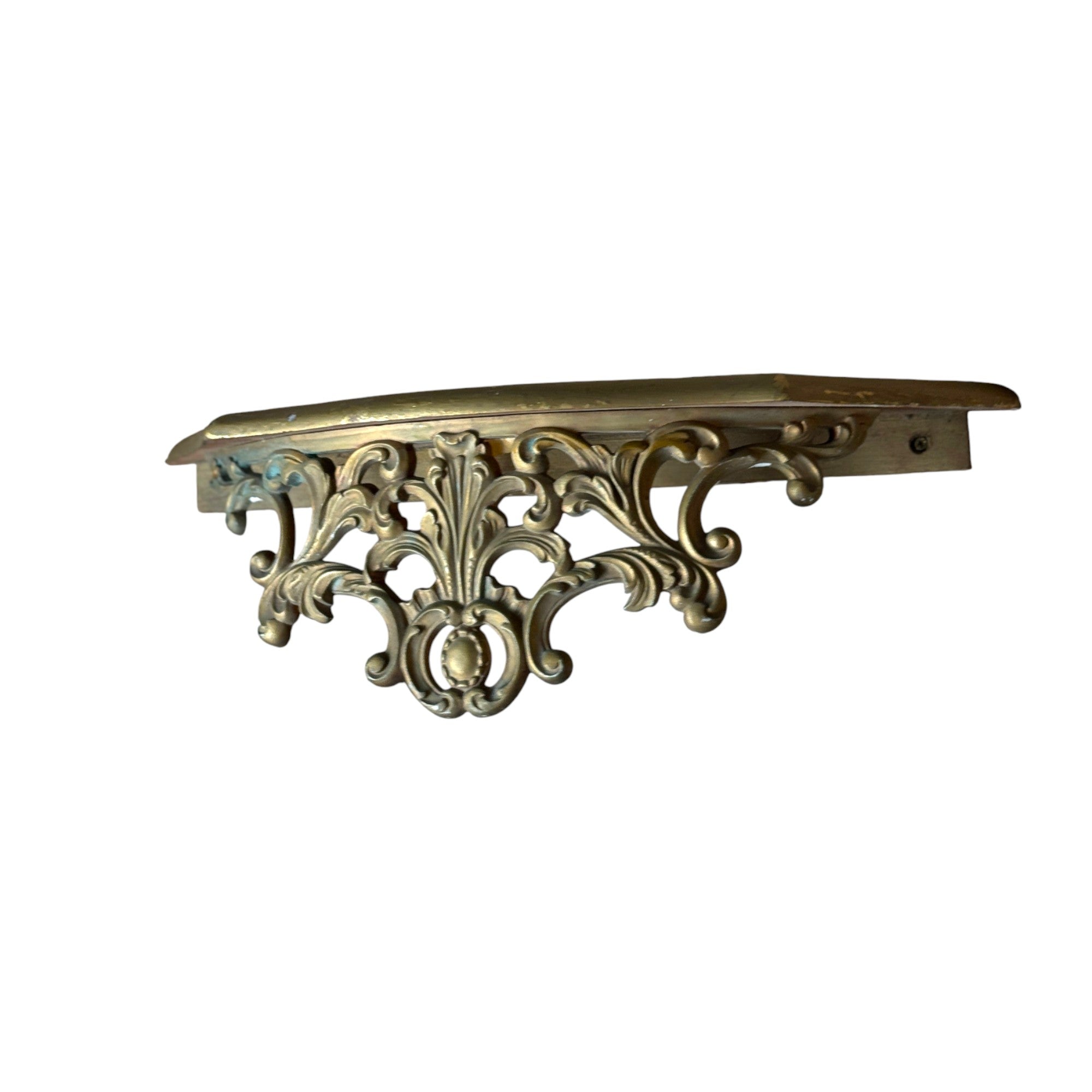 Shop Vintage Gilt Wall Shelf with Rococo Scrollwork | Bazaa